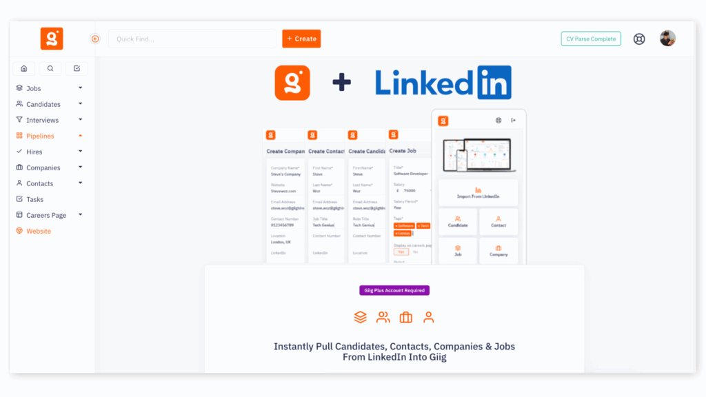 LinkedIn Chrome Extension - Giig